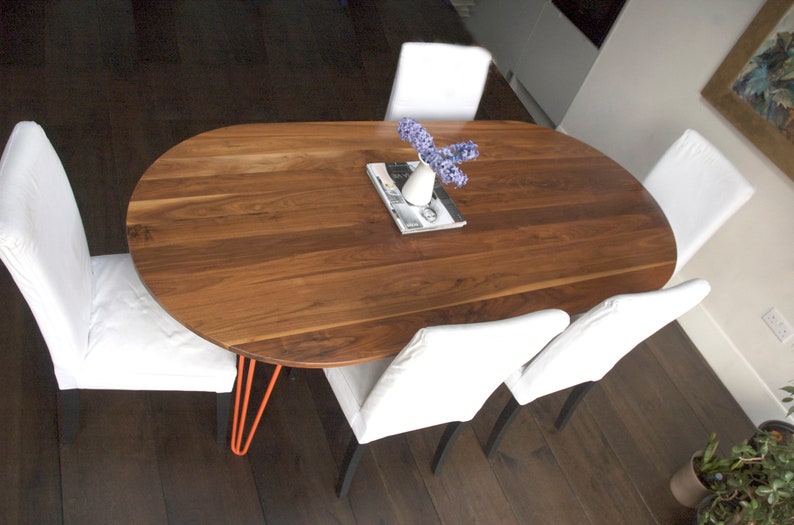 Modern Walnut Dinning Table Oval Table for Kitchen and - Etsy UK