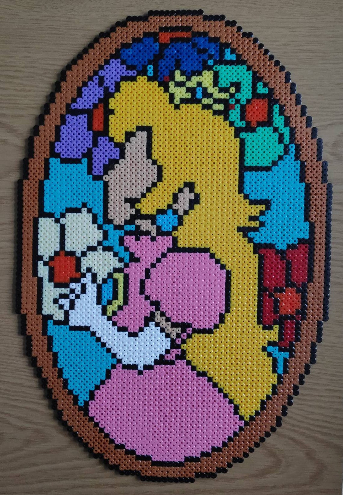 Super Mario and Princess Peach Stained Glass Hama Bead - Etsy