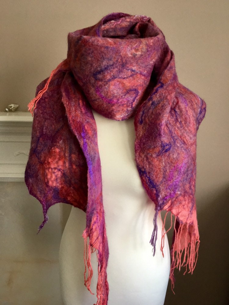 Merino Wool Scarf Felted Merino Wool Wrap Merino Wool Felted - Etsy