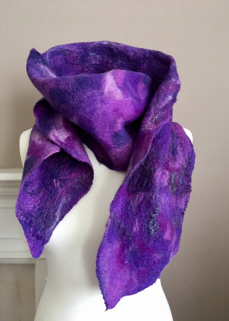 Hand Felted Merino Wool Scarf: Super Soft, Warm Neck Warmer - Etsy