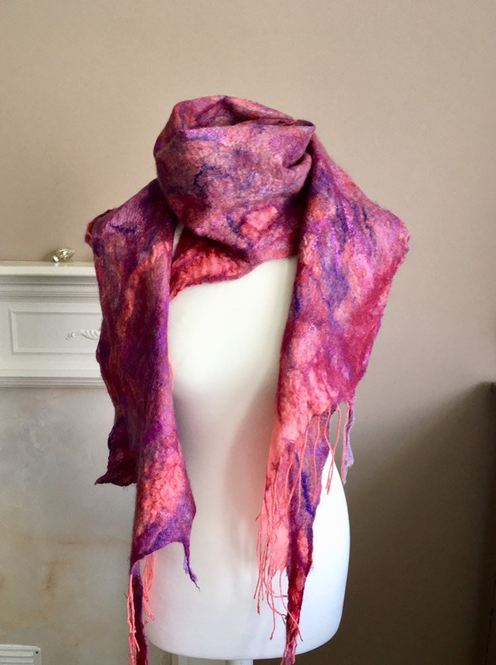 Merino Wool Scarf Felted Merino Wool Wrap Merino Wool Felted - Etsy