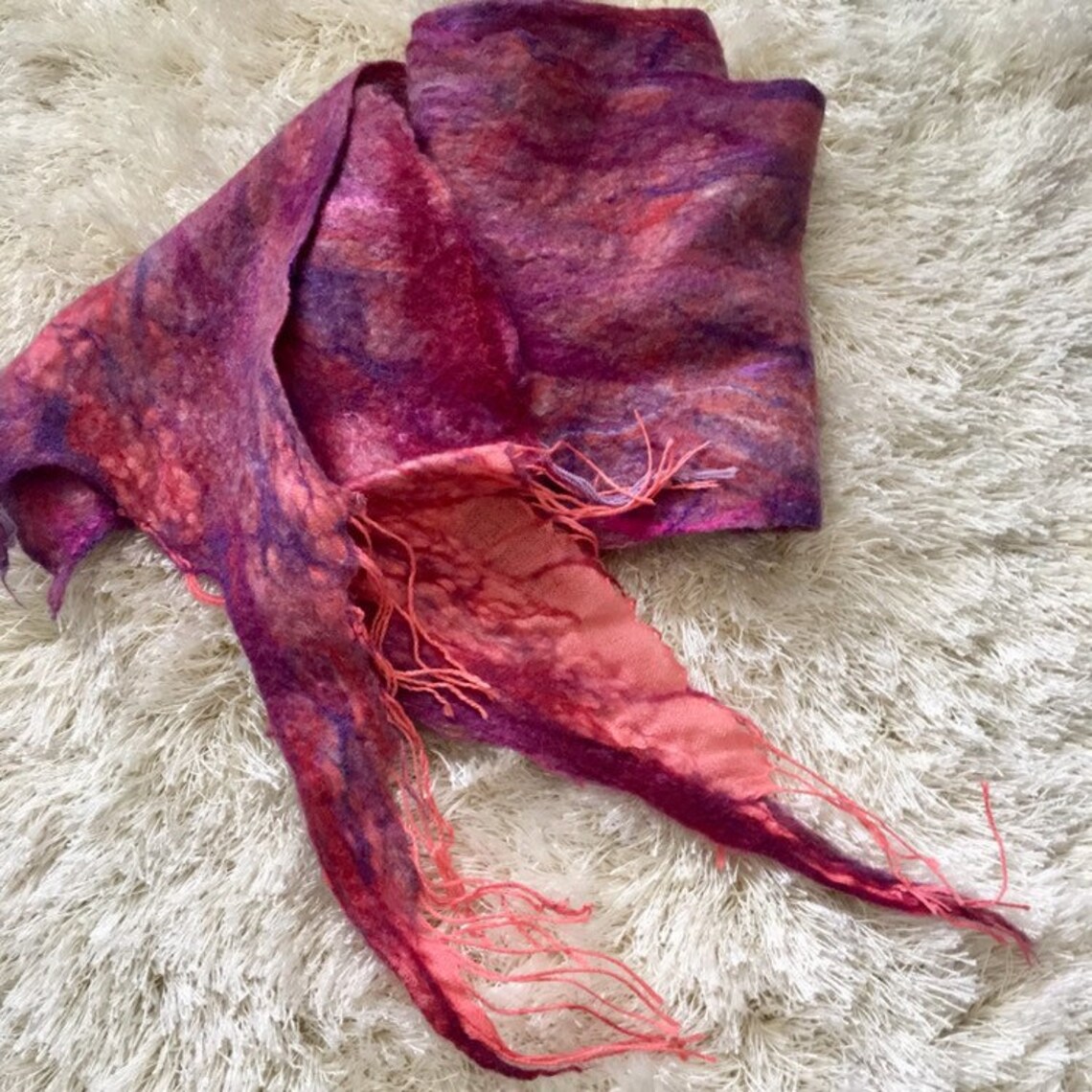 Merino Wool Scarf Felted Merino Wool Wrap Merino Wool Felted - Etsy