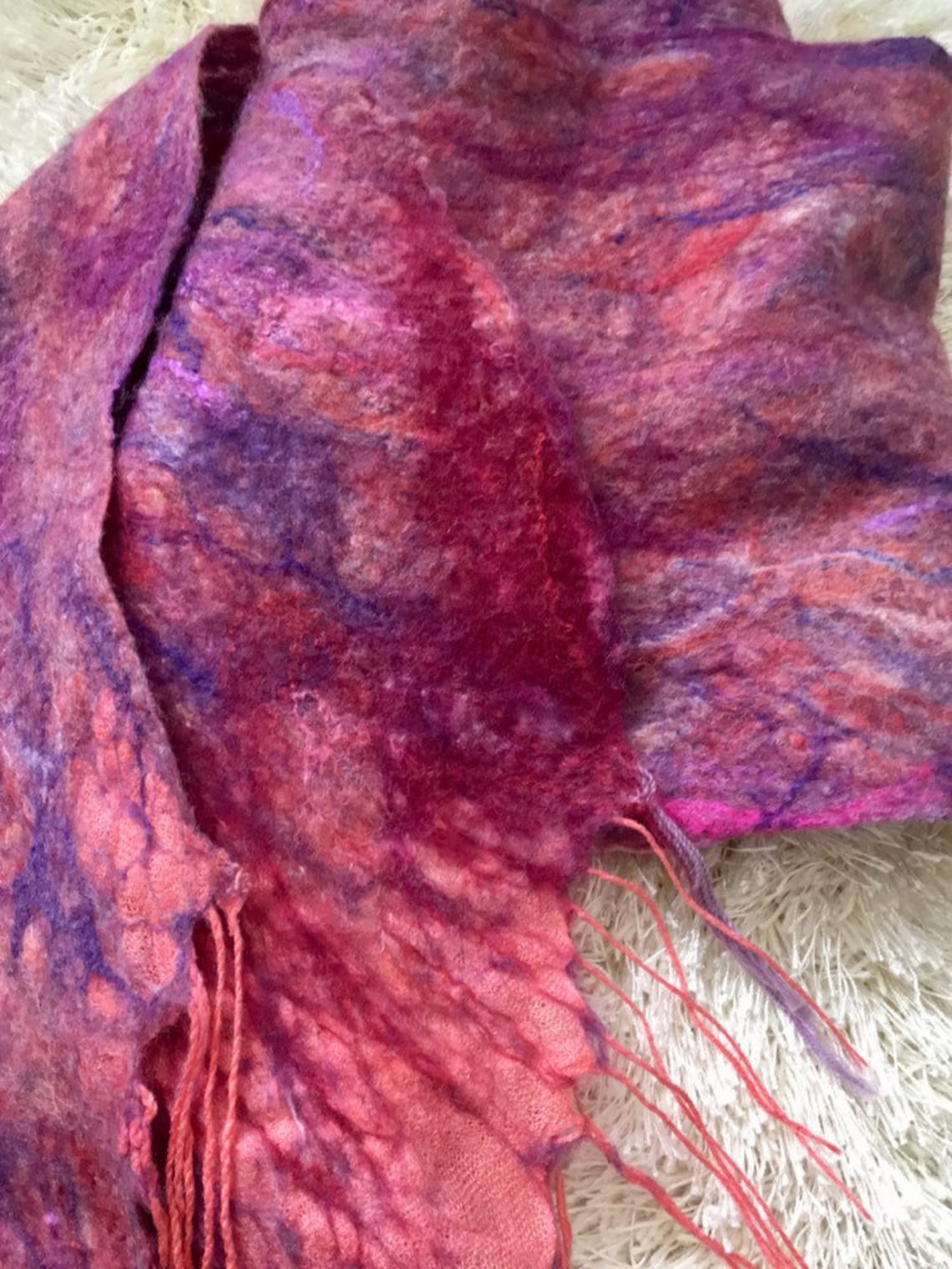 Merino Wool Scarf Felted Merino Wool Wrap Merino Wool Felted - Etsy
