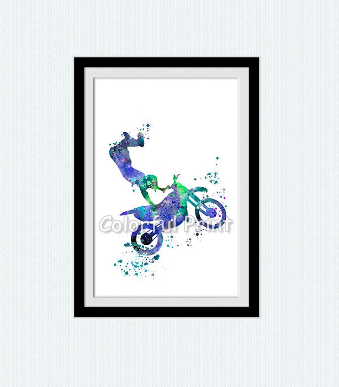 Dirt Bike Rider Poster Motor Sport Decor Motocross Poster Motocross ...
