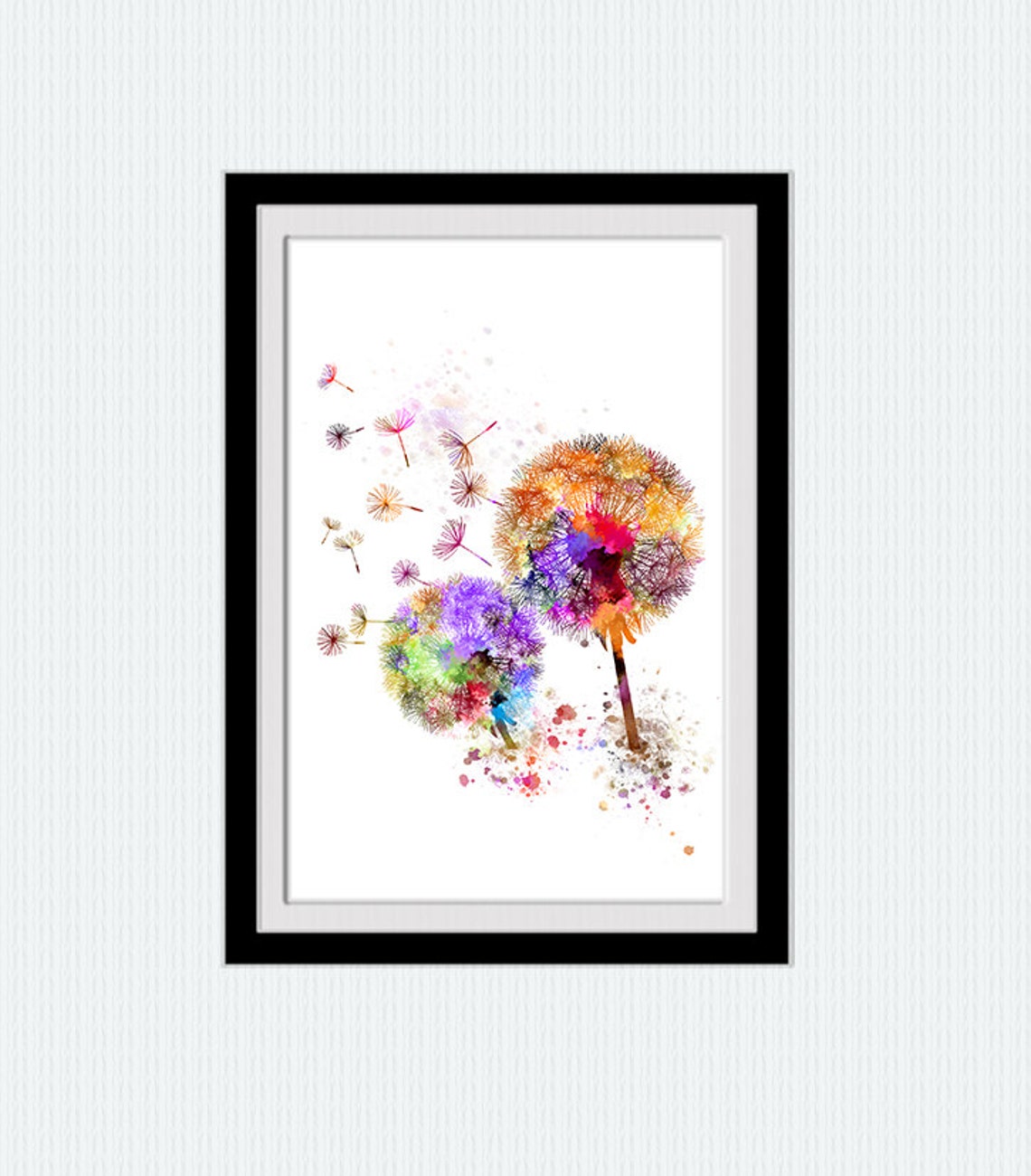 Dandelion Poster Flower Watercolor Print Dandelion Decor Art - Etsy