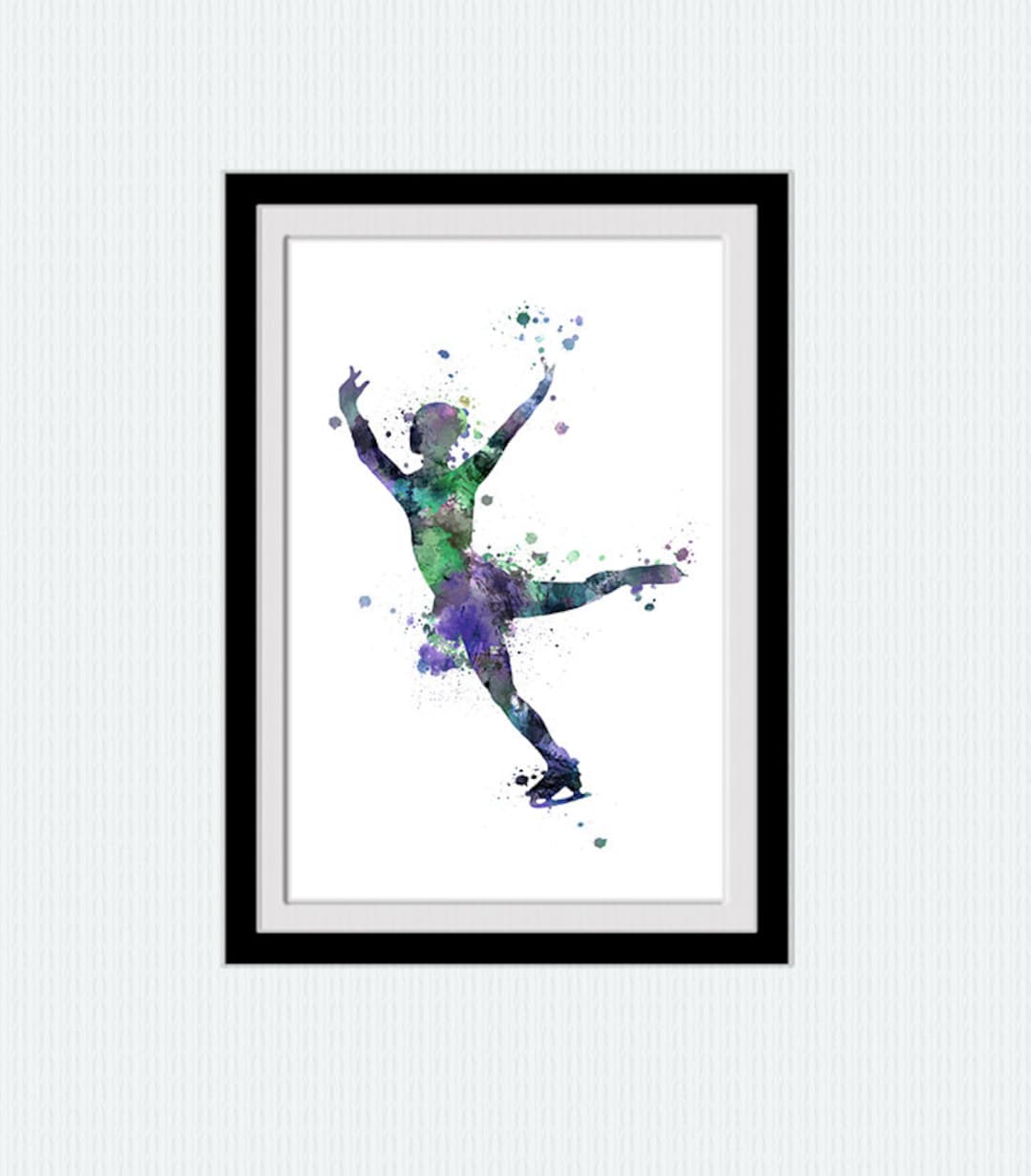 Figure Skating Poster Ice Skating Watercolor Print Figure Skating ...