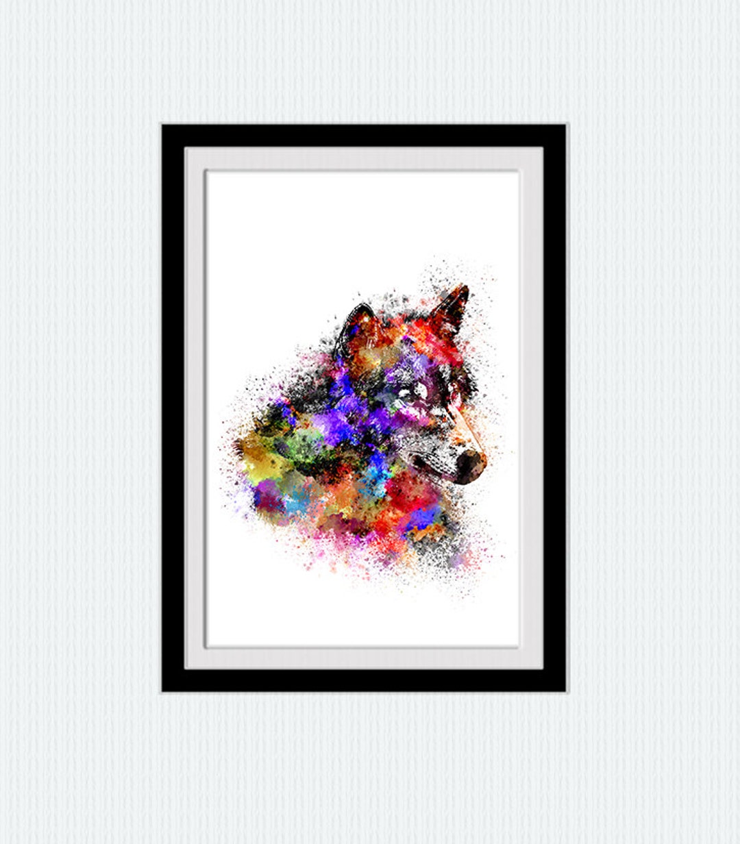 Wolf Poster Wolf Print Colorful Wolf Print Watercolor Wolf Illustration ...