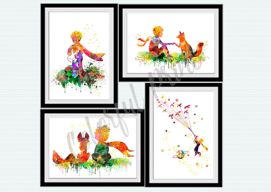 Little Prince Poster Set of 4 the Little Prince Print Le Petit Prince ...