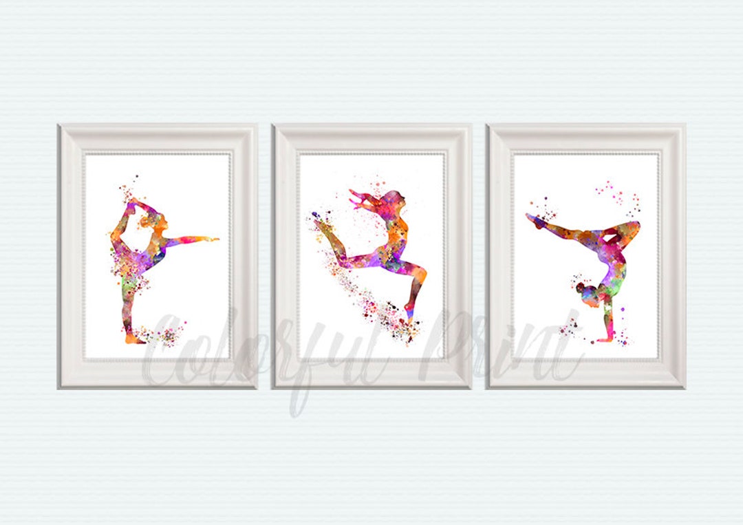 Gymnastics Poster Set of 3 Gymnastics Girl Print Sport Gymnastics ...