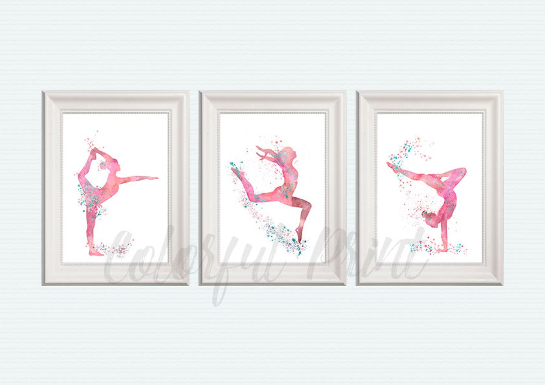 Gymnastics Girl Poster Set of 3 Sport Gymnastic Print Gymnastics Gift ...