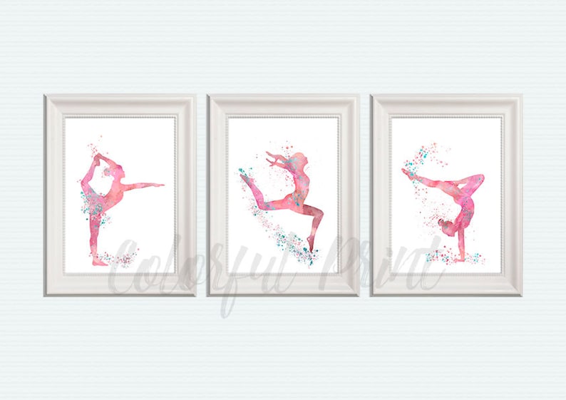 Gymnastics Girl Poster Set of 3 Sport Gymnastic Print | Etsy