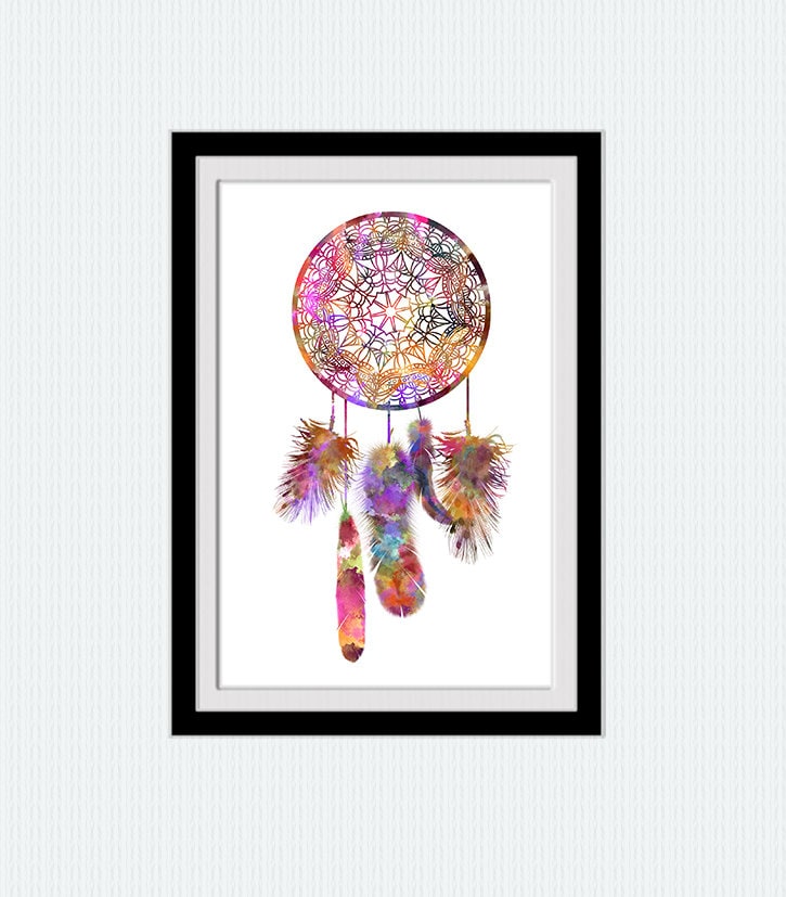Elegant Dream Catcher Print, Boho Wall Art, Spiritual Decor, Kids Room ...