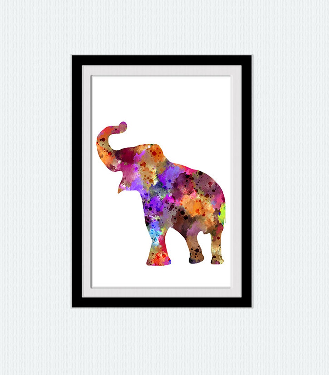 Elephant Watercolor Print Elephant Colorful Poster Animal Print Safari ...