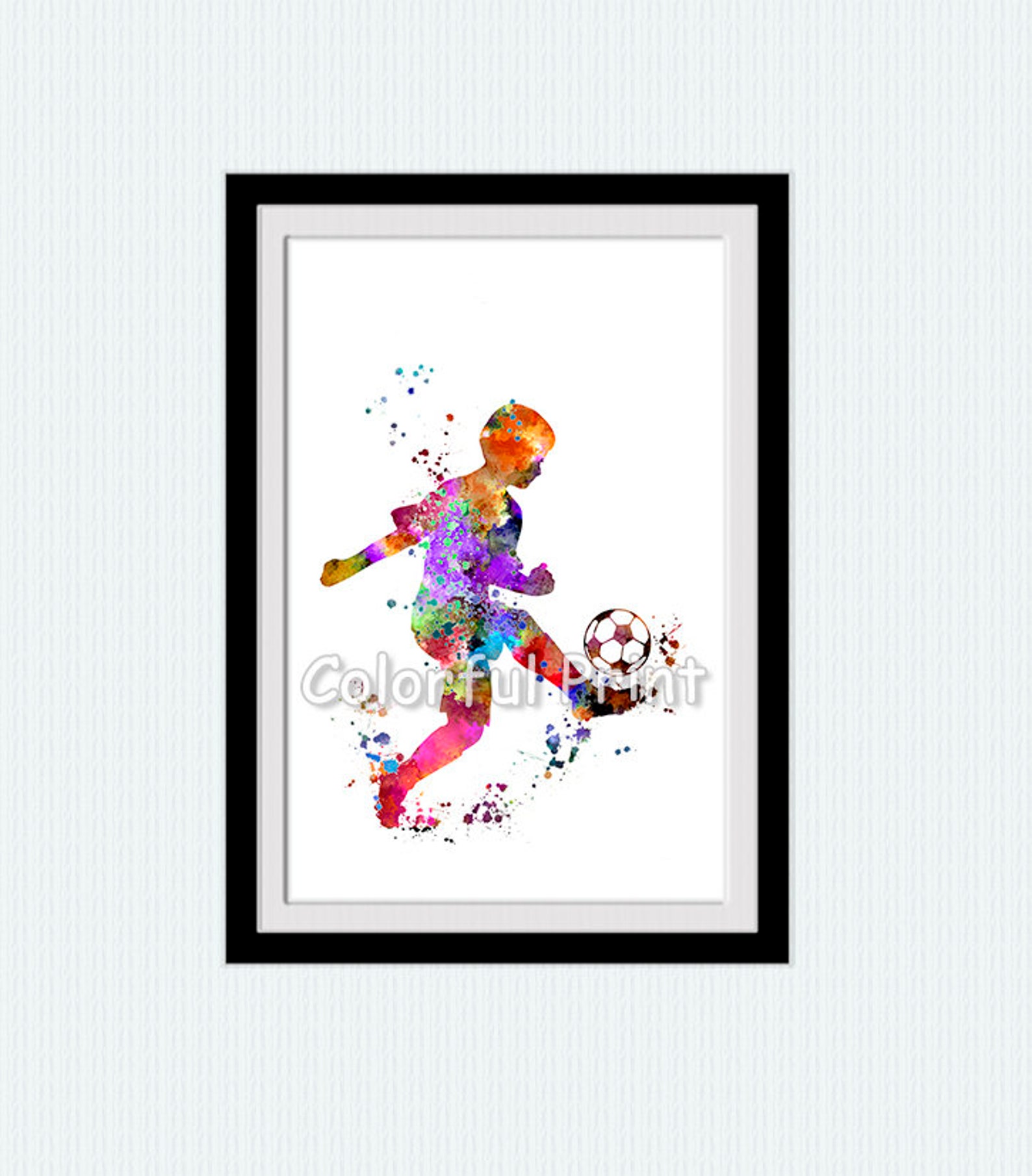Soccer Player Poster Set of 3 Football Sport Print Soccer Wall - Etsy