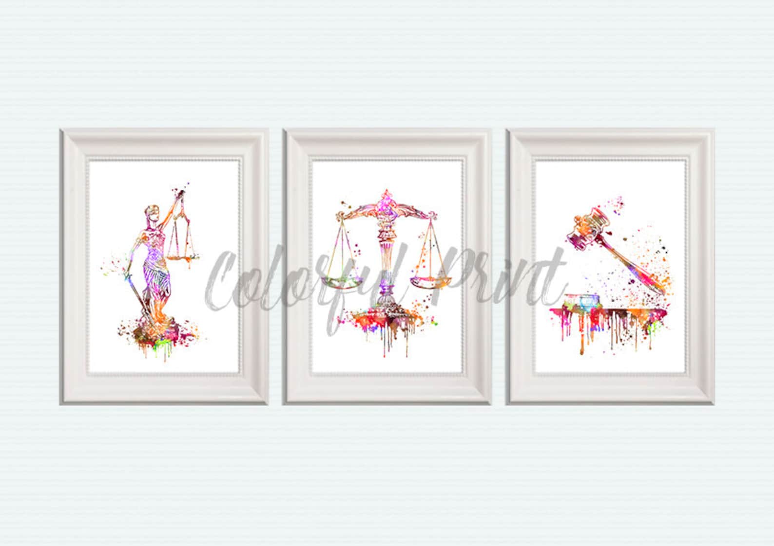 Justice Symbol Set of 3 Lady Justice Print Scales of Justice - Etsy