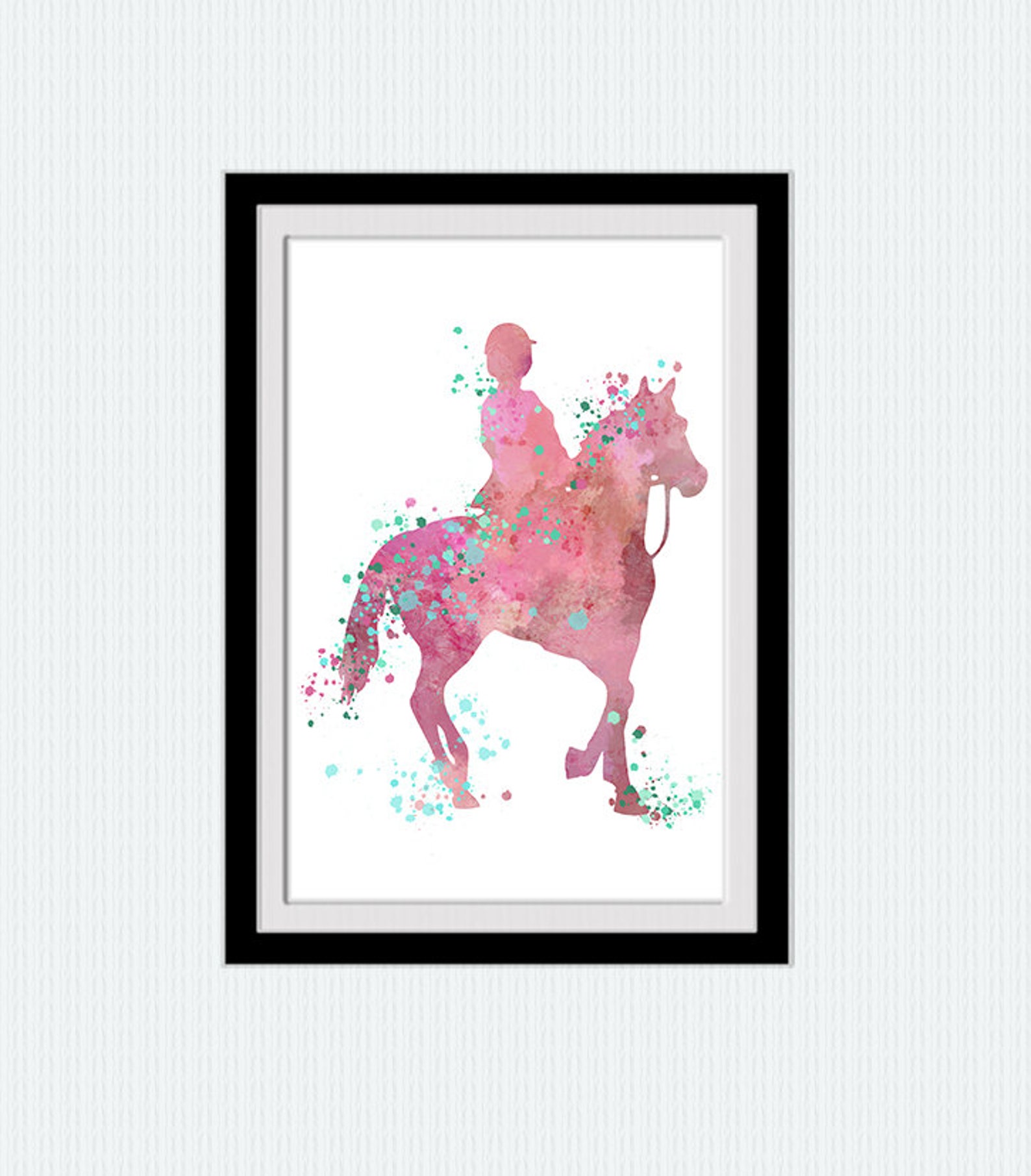 Horseback Riding Art Print Horse Riding Girl Watercolor Poster - Etsy