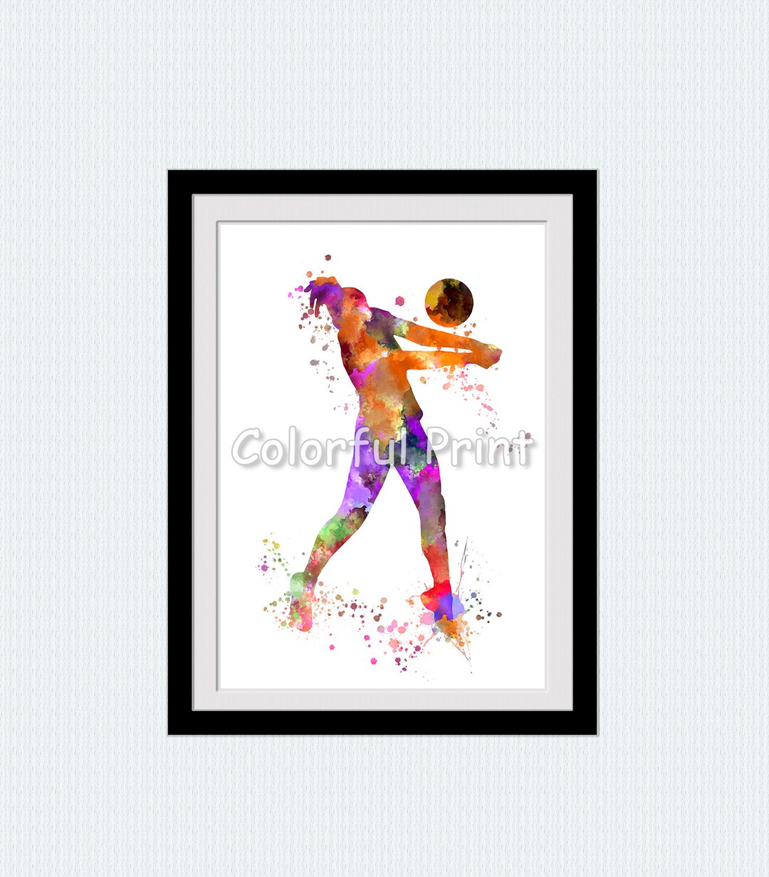 Volleyball Player Watercolor Art Print: Sports Wall Decor - Etsy