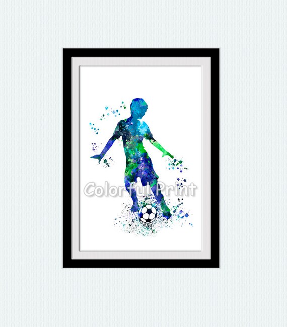 Soccer Boy Print Football Player Poster Sport Wall Decor Boys | Etsy