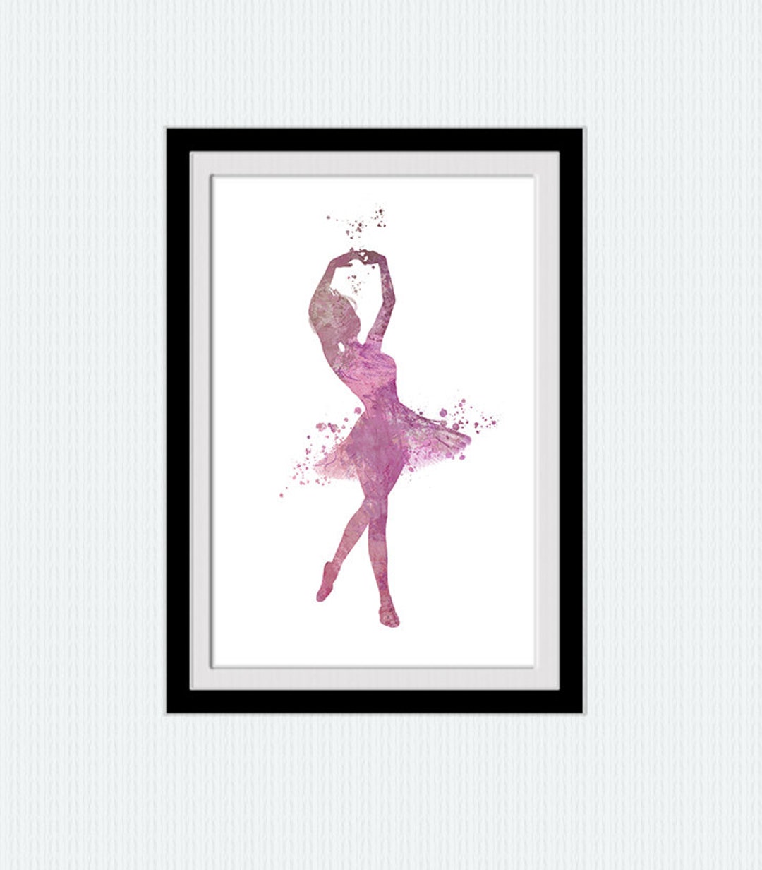 Dancing Girl Poster Ballerina Watercolor Print Ballerina Colorful ...