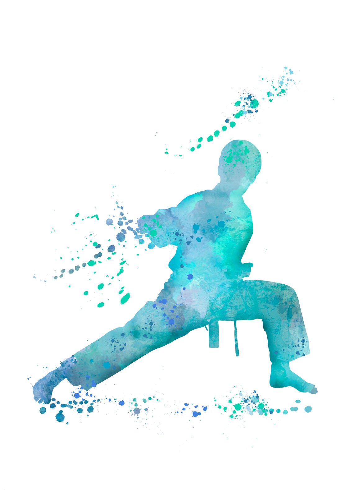 Martial Art Print Set of 3 Karate Poster Sport Illustration | Etsy