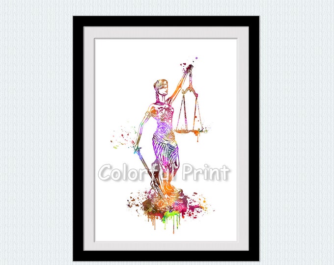 Lady Justice Wall Decor, Justitia Goddess Canvas Print, Goddess of ...