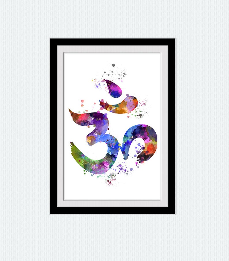 Om Watercolor Print Om Colorful Poster Yoga Print Yoga Poster - Etsy