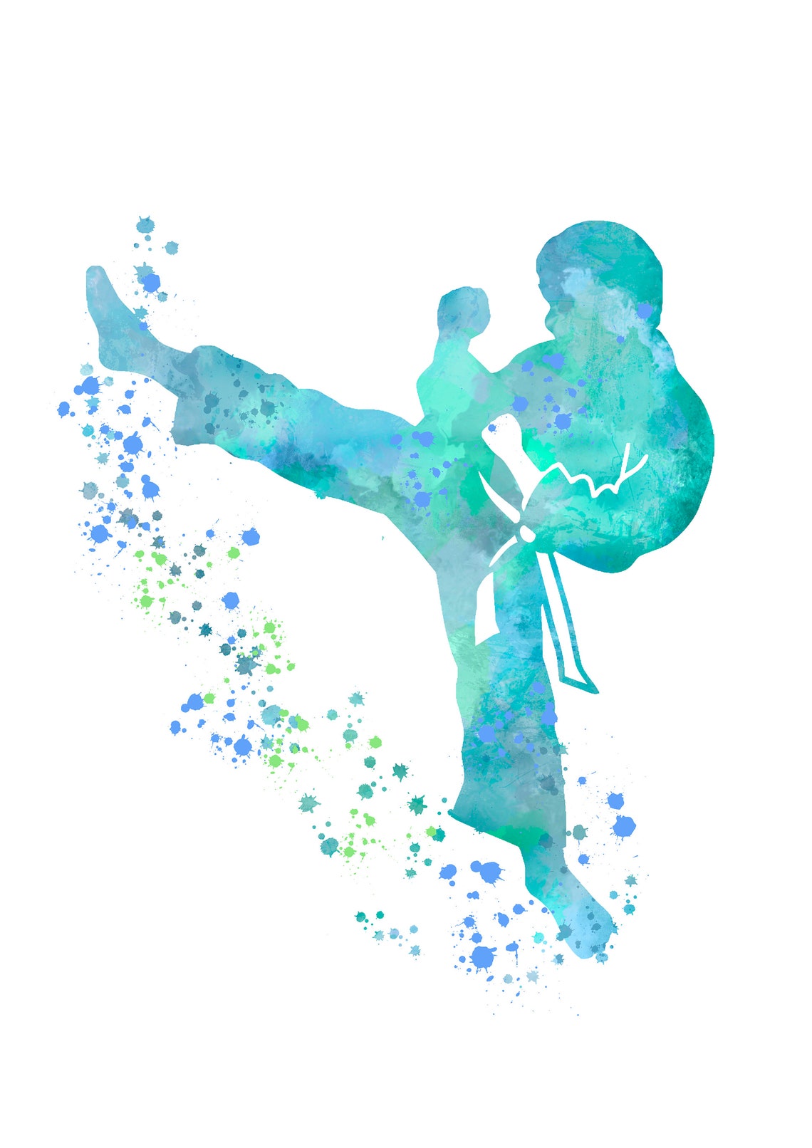 Martial Art Print Set of 3 Karate Poster Sport Illustration | Etsy