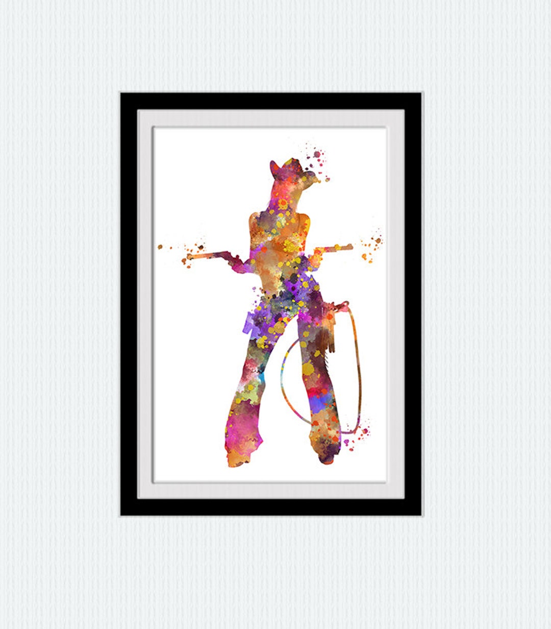 Cowgirl Watercolor Art Print Cowgirl Colorful Poster Home Decoration ...