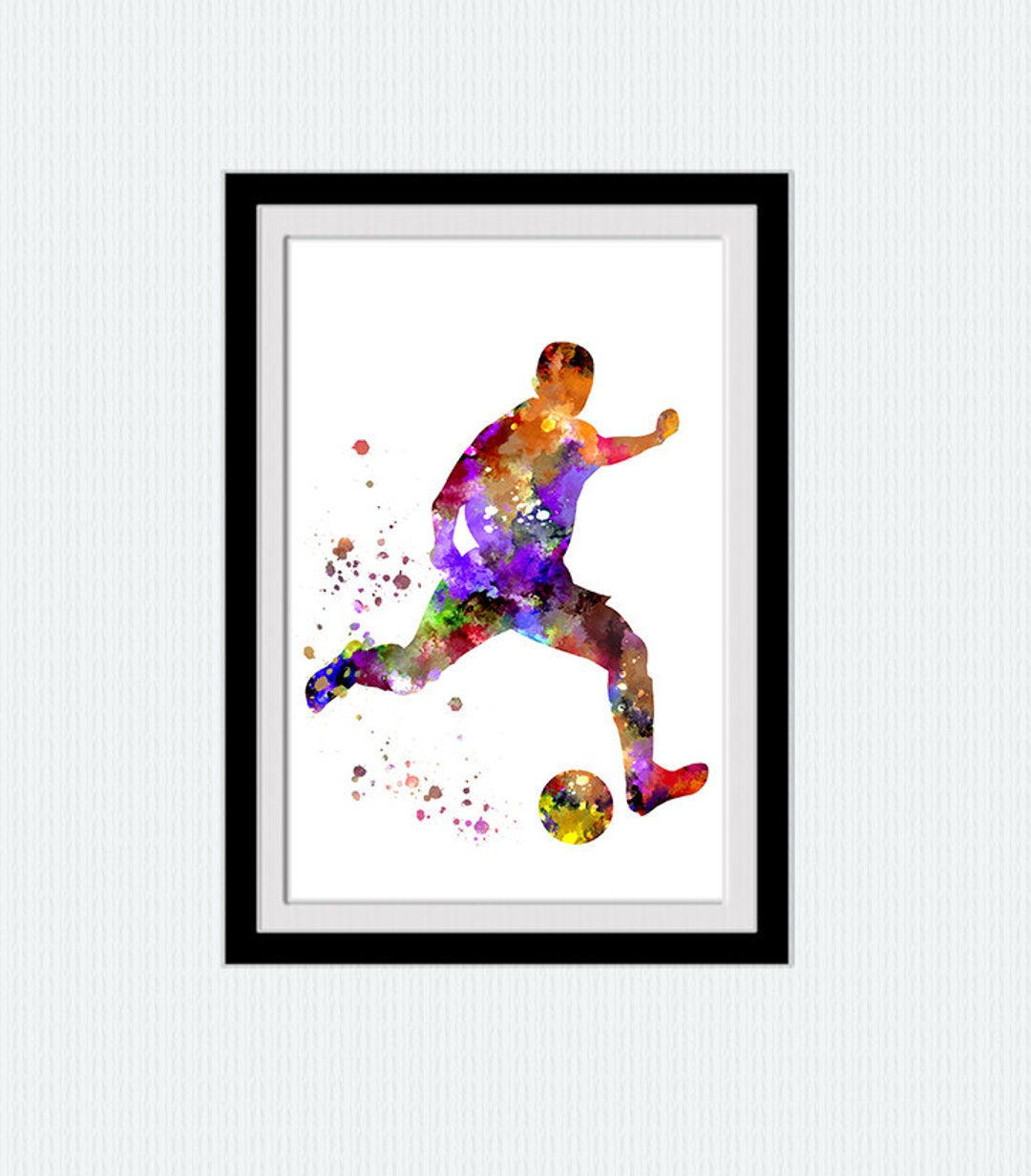 Soccer Print Soccer Player Poster Sport Watercolor Decor Home ...