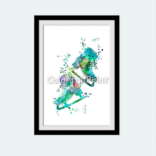Figure Skating Print Ice Skating Poster Watercolor Art - Etsy