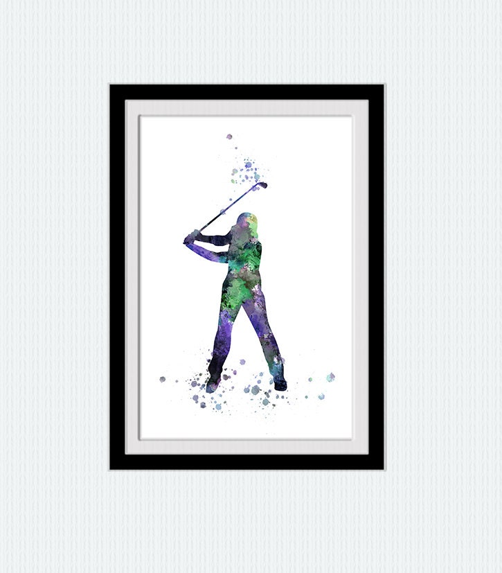 Golf Player Print Golf Player Poster Golf Watercolor - Etsy
