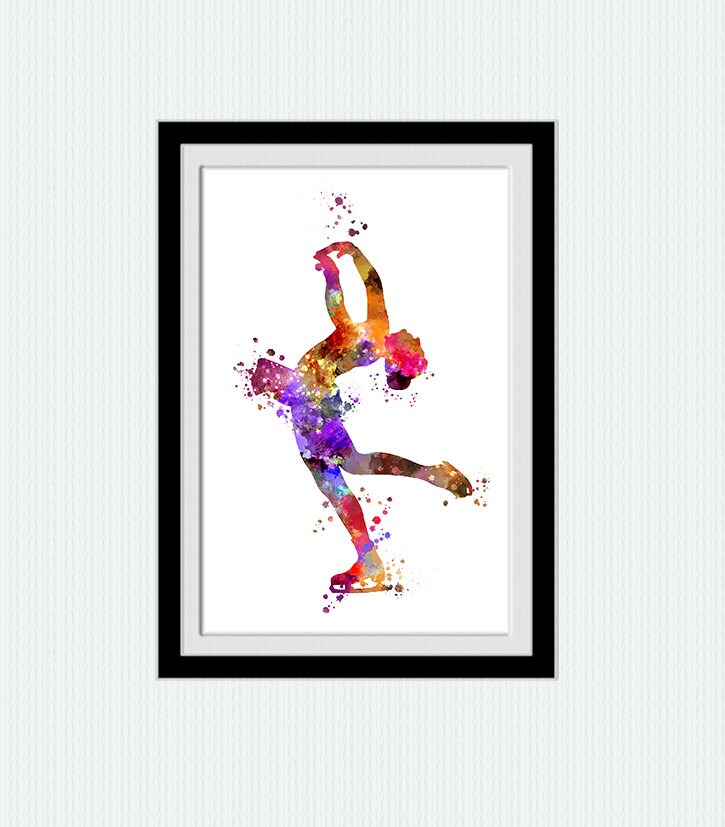 Ice Skater Print Set of 4 Figure Skating Poster Sport | Etsy