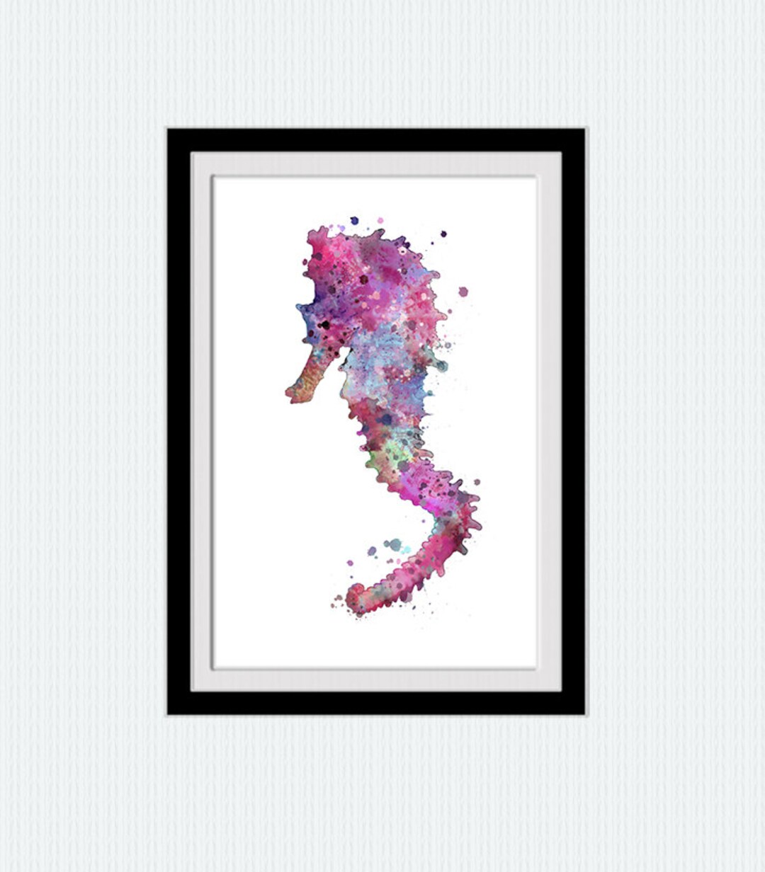 Seahorse Print Nautical Poster Seahorse Decor Ocean Painting Sea Horse ...