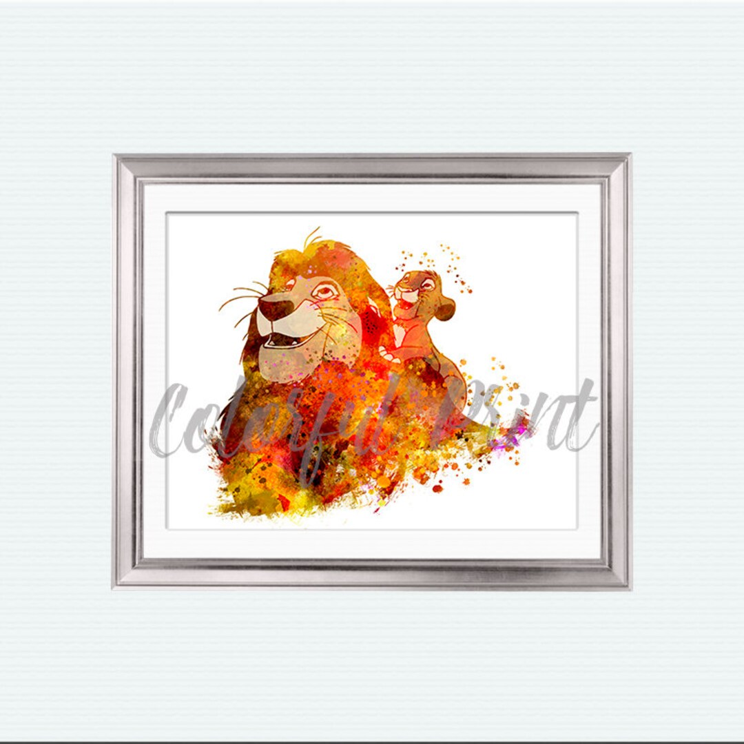 Mufasa and Simba Lion King Print Simba Illustration Lion King Poster ...