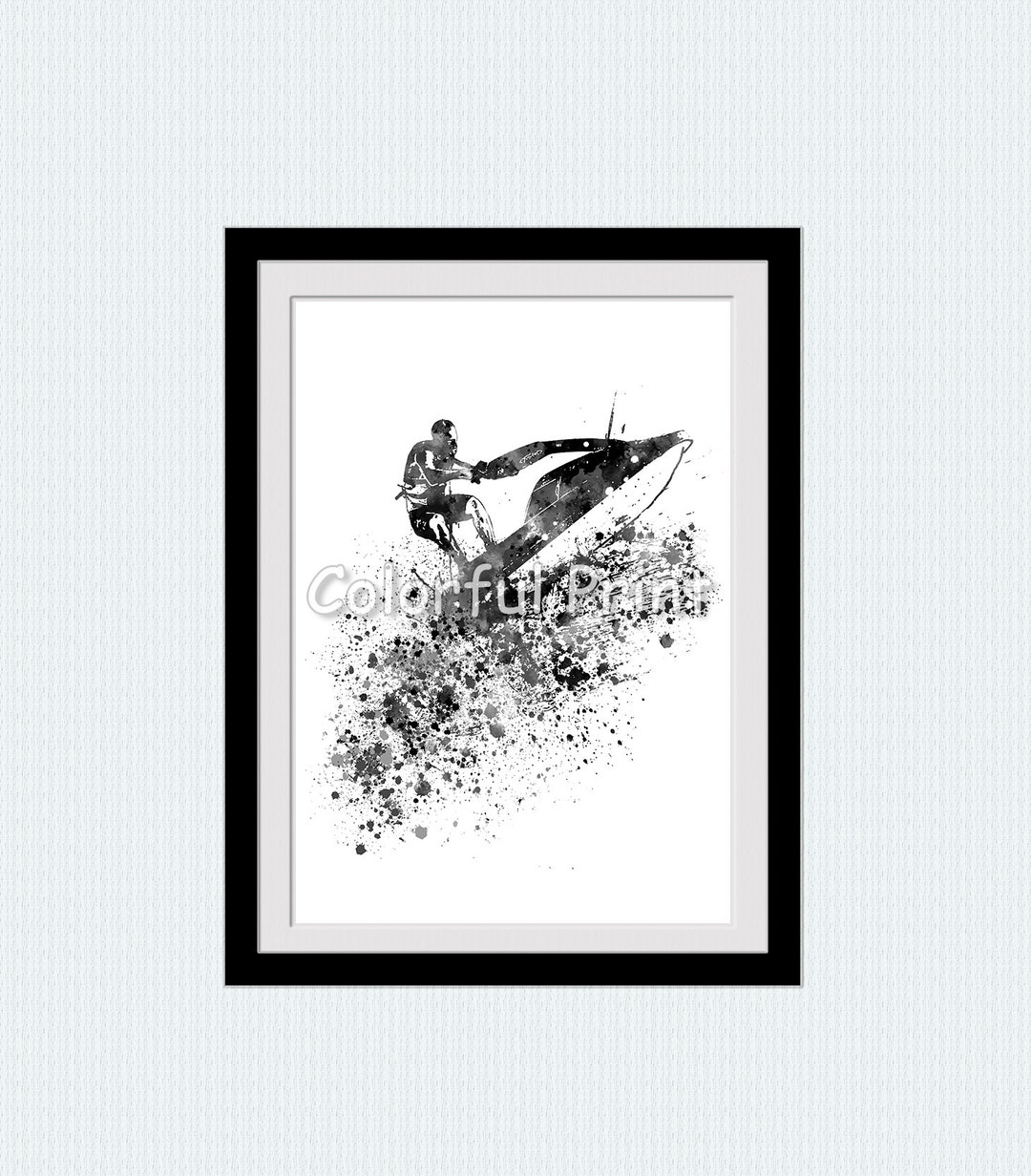 Jet Ski Print Jet Ski Poster Black and White Art Motor Sport Decor ...