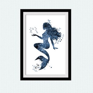 Mermaid Poster Set of 4 Mermaid Print Nautical Wall Art Sea Creature ...