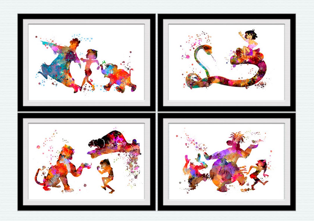 Jungle Book Set of 4 the Jungle Book Print Mowgli Poster Nursery Art ...