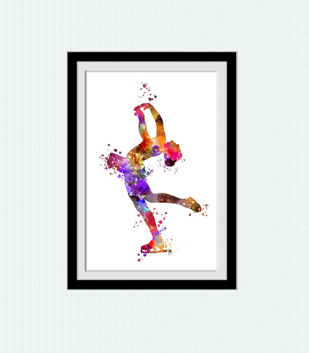Ice Skating Poster Figure Skating Art Print Figure Skating Colorful ...