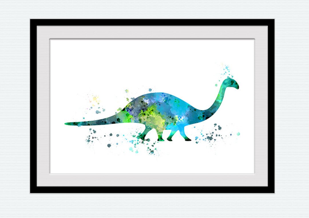 Brontosaurus Watercolor Print: Jurassic Kids Room Wall Art W644 - Etsy