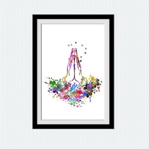Yoga Print Namaste Watercolor Print Namaste Colorful Poster Yoga Poster ...