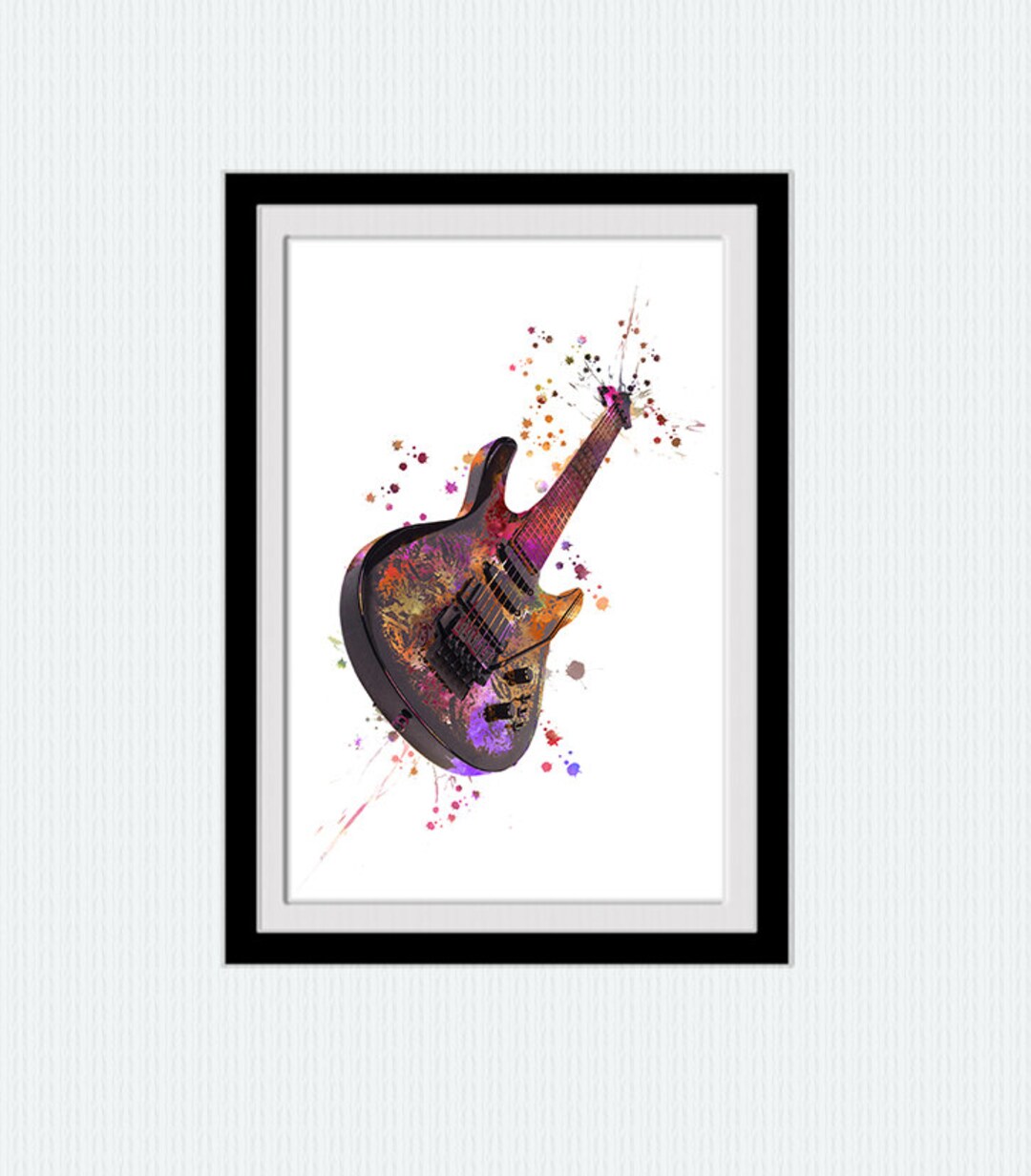 Guitar Print Guitar Poster Watercolor Electric Guitar Musical ...