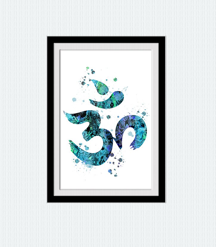 Om symbol print Om symbol poster Yoga studio decoration | Etsy