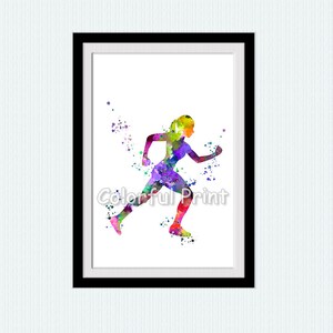 Running Girl Poster Set of 3 Jogging Woman Print Sport Illustration ...