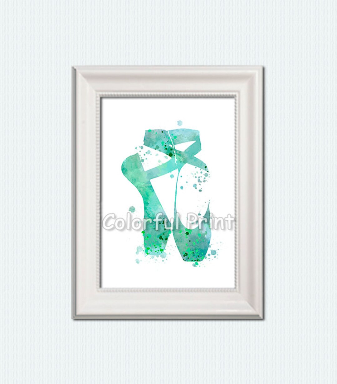 Ballet Shoes Poster Ballet Studio Decor Teal Ballet Art Ballet Print ...