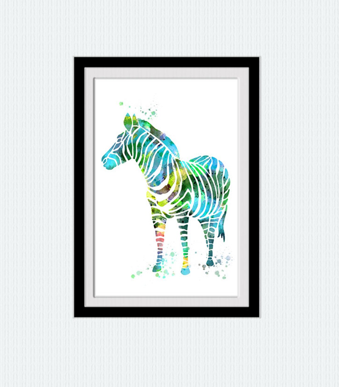 Zebra Watercolor Print Zebra Art Poster Animal Colorful Print Safari ...
