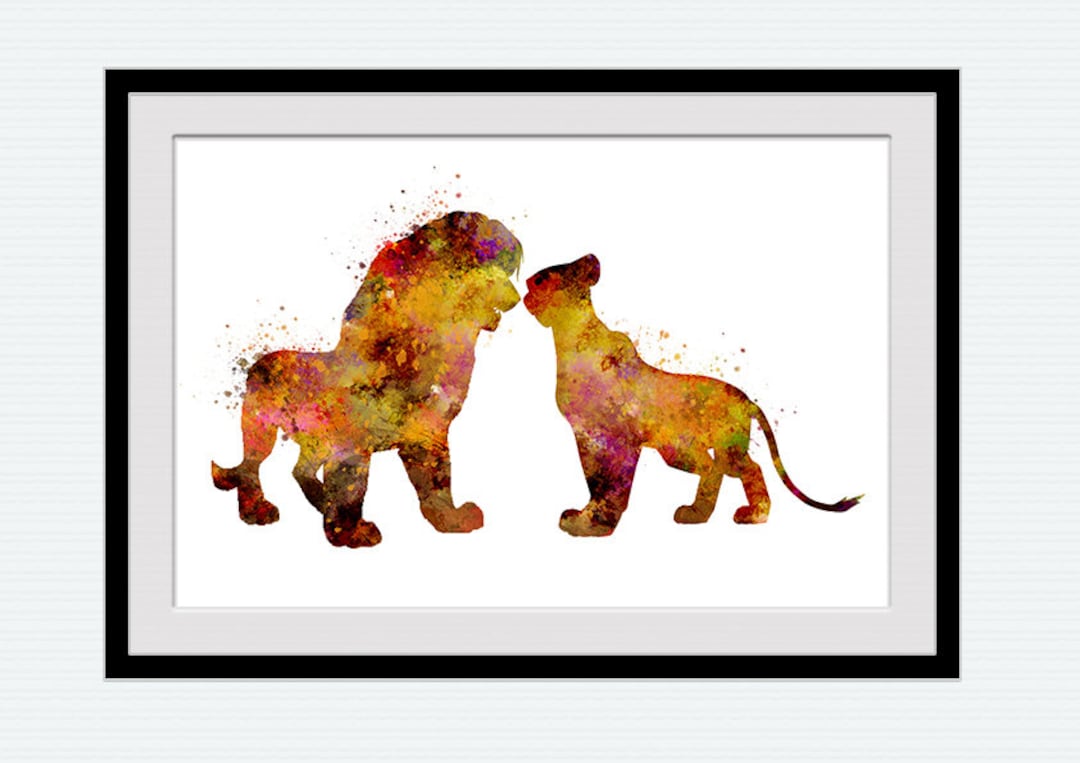 Lion King Poster Mufasa Print Nala Poster Lion King Illustration Lion ...