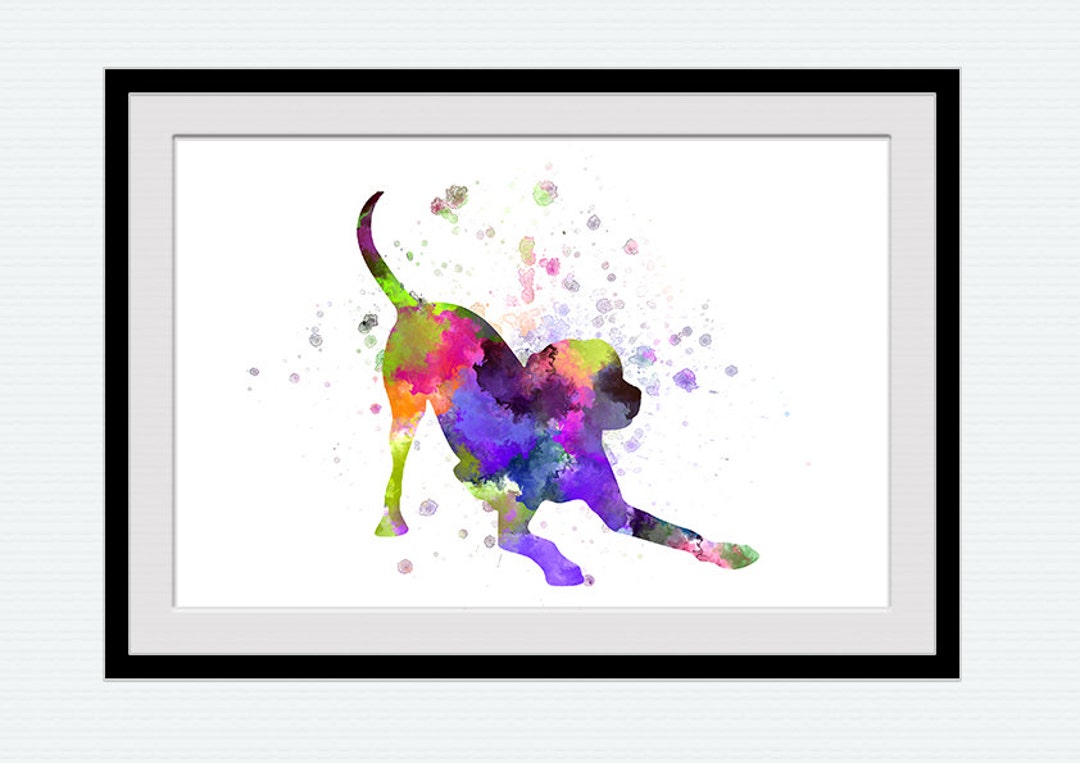 Dog Print Dog Watercolor Poster Dog Colorful Print Animal Watercolor ...