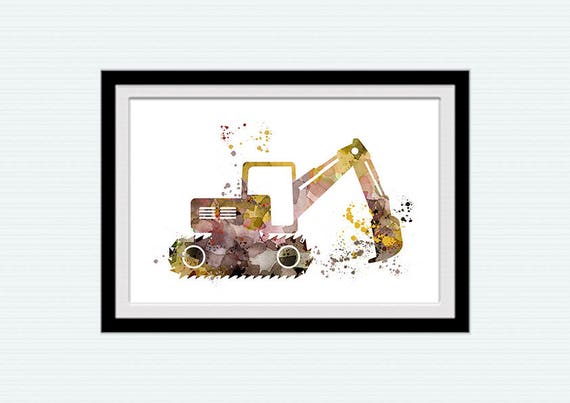Excavator Poster Heavy Construction Print Transport Wall Decor | Etsy