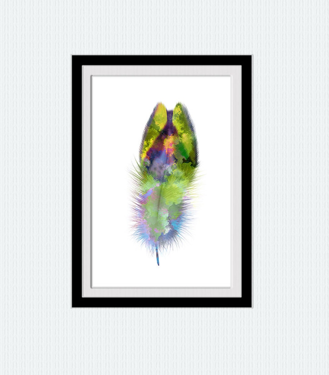 Feather Colorful Poster Feather Print Feather Watercolor Illustration ...