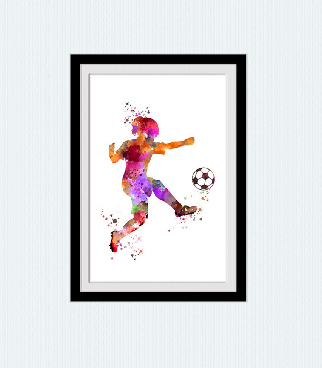 Sport Watercolor Print Soccer Player Decor Soccer Girl Poster Sport ...